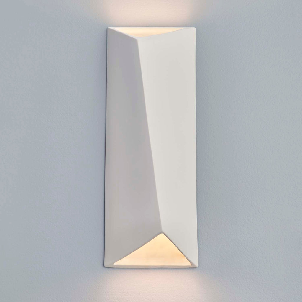 Ceramic ADA Diagonal Diagonal Rectangle LED Wall Sconce By Justice