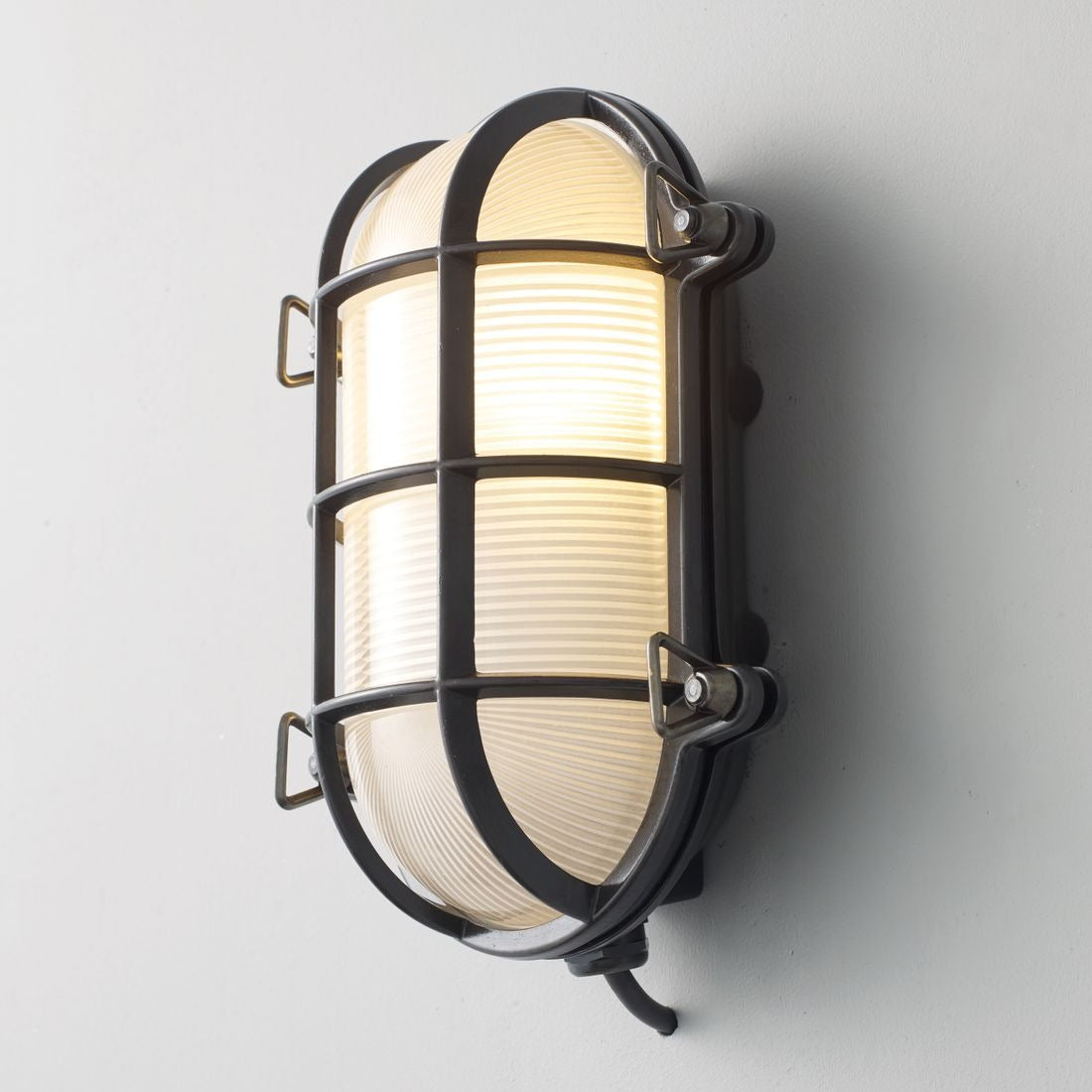 Oval Brass Bulkhead Outdoor Wall Light By Original BTC