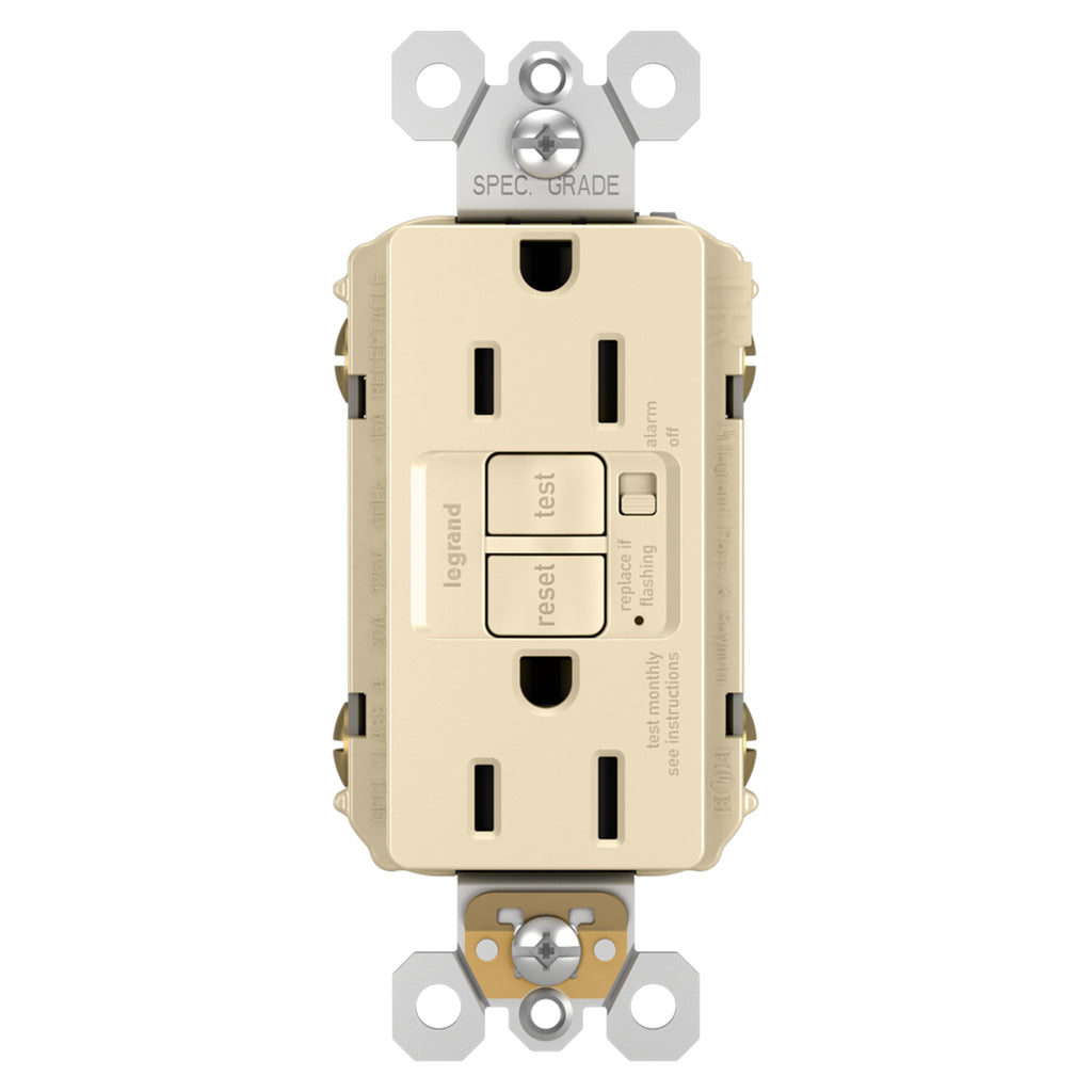 Radiant 15A Tamper-Resistant Self-Test GFCI Outlet with Audible Alarm ...